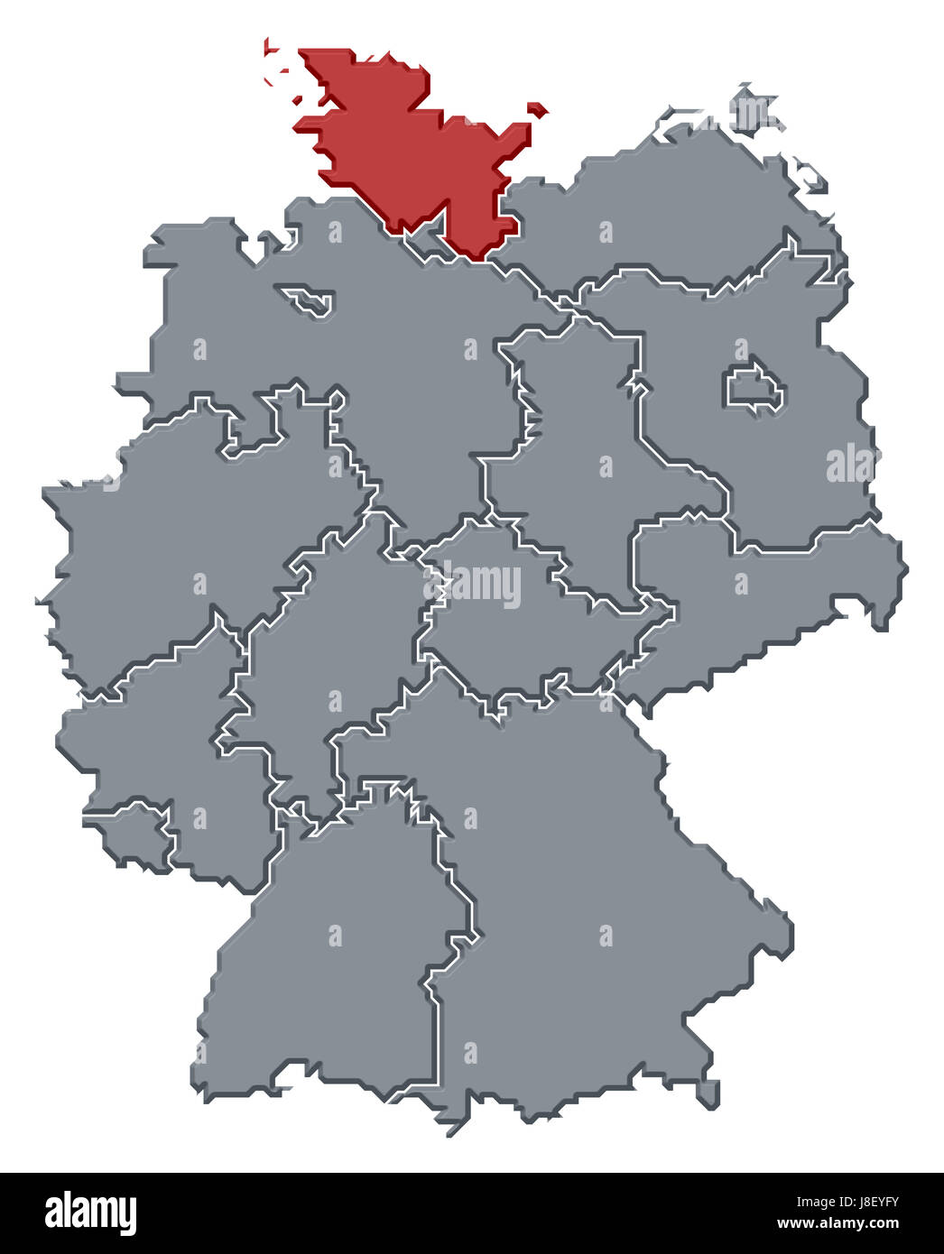 German states europe map hi-res stock photography and images - Alamy