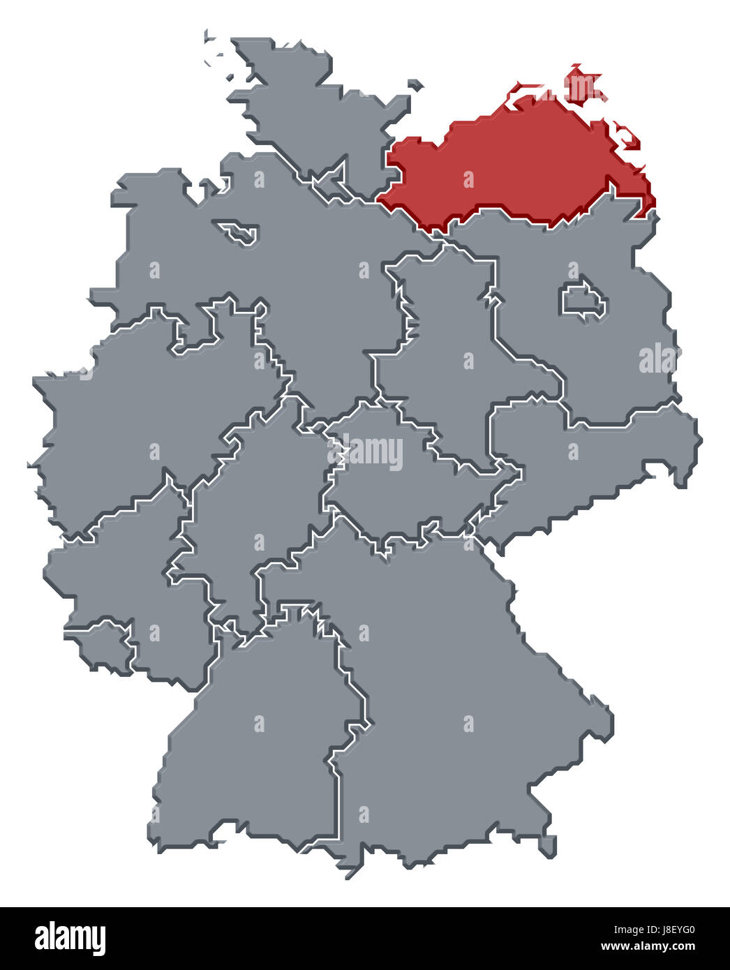 germany, german federal republic, map, atlas, map of the world, profile ...