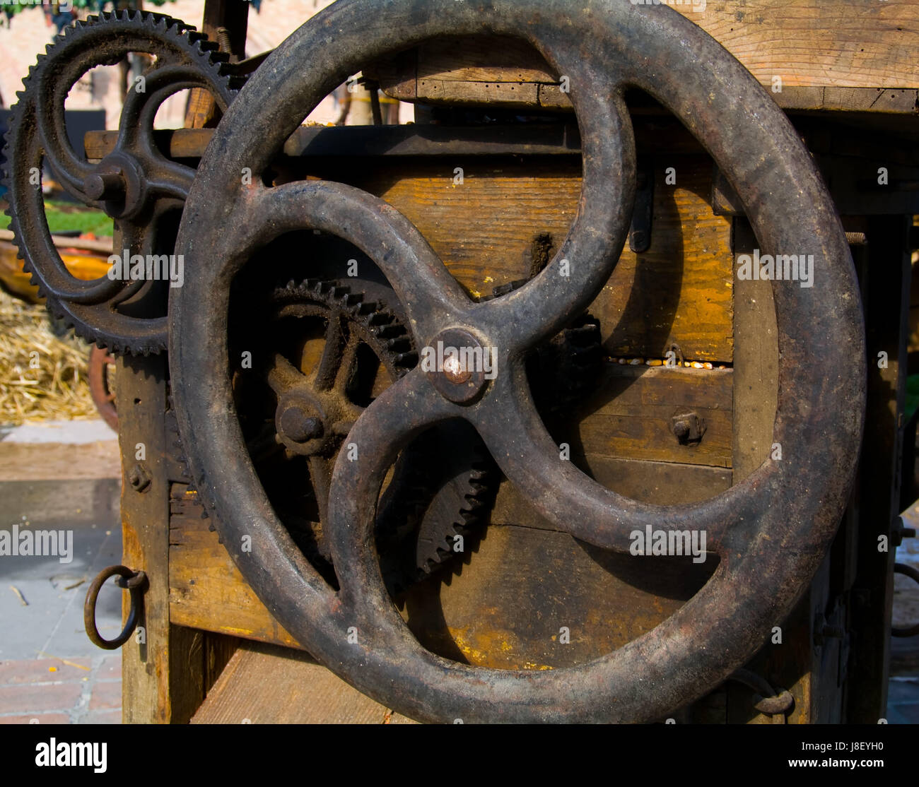 wood, antique, agriculture, farming, gear, wheel, cogwheel, rust ...