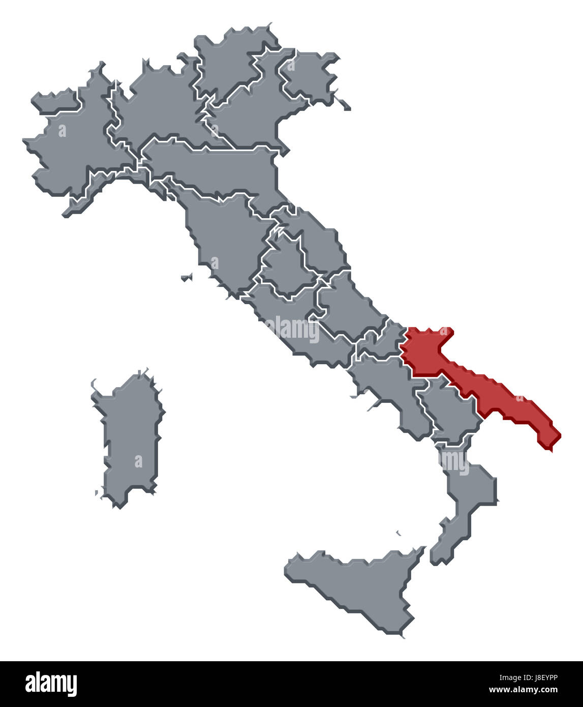 Italy regions map hi-res stock photography and images - Alamy