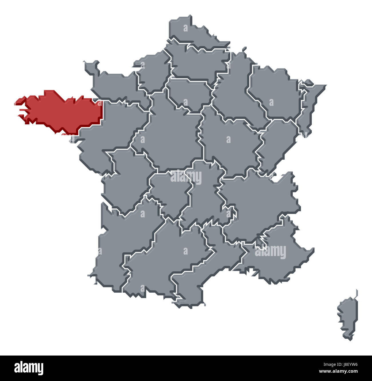 france, map, atlas, map of the world, profile, symbolic, political ...