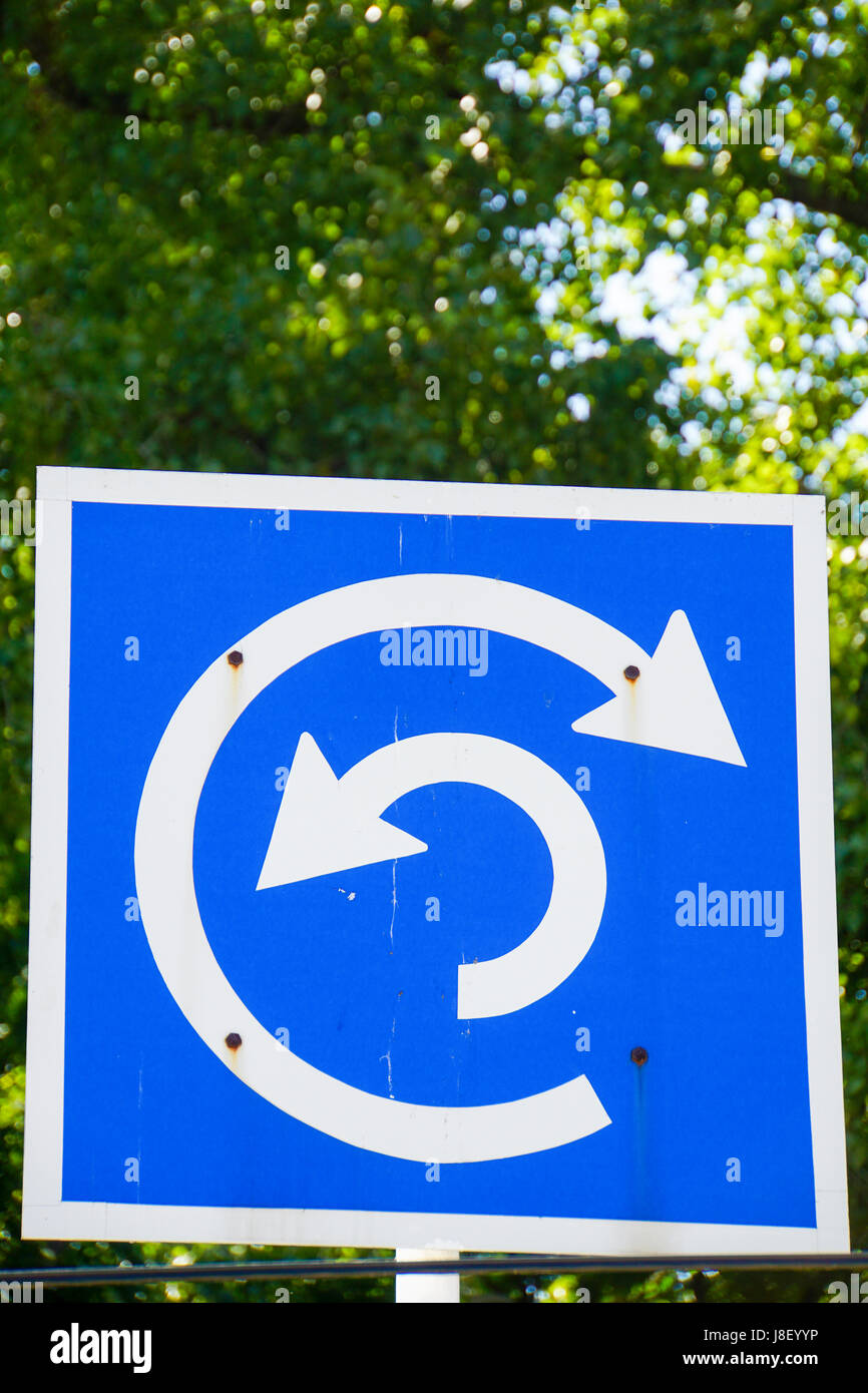 Confusing roundabout traffic sign. Photographed in Belgrade, Serbia ...