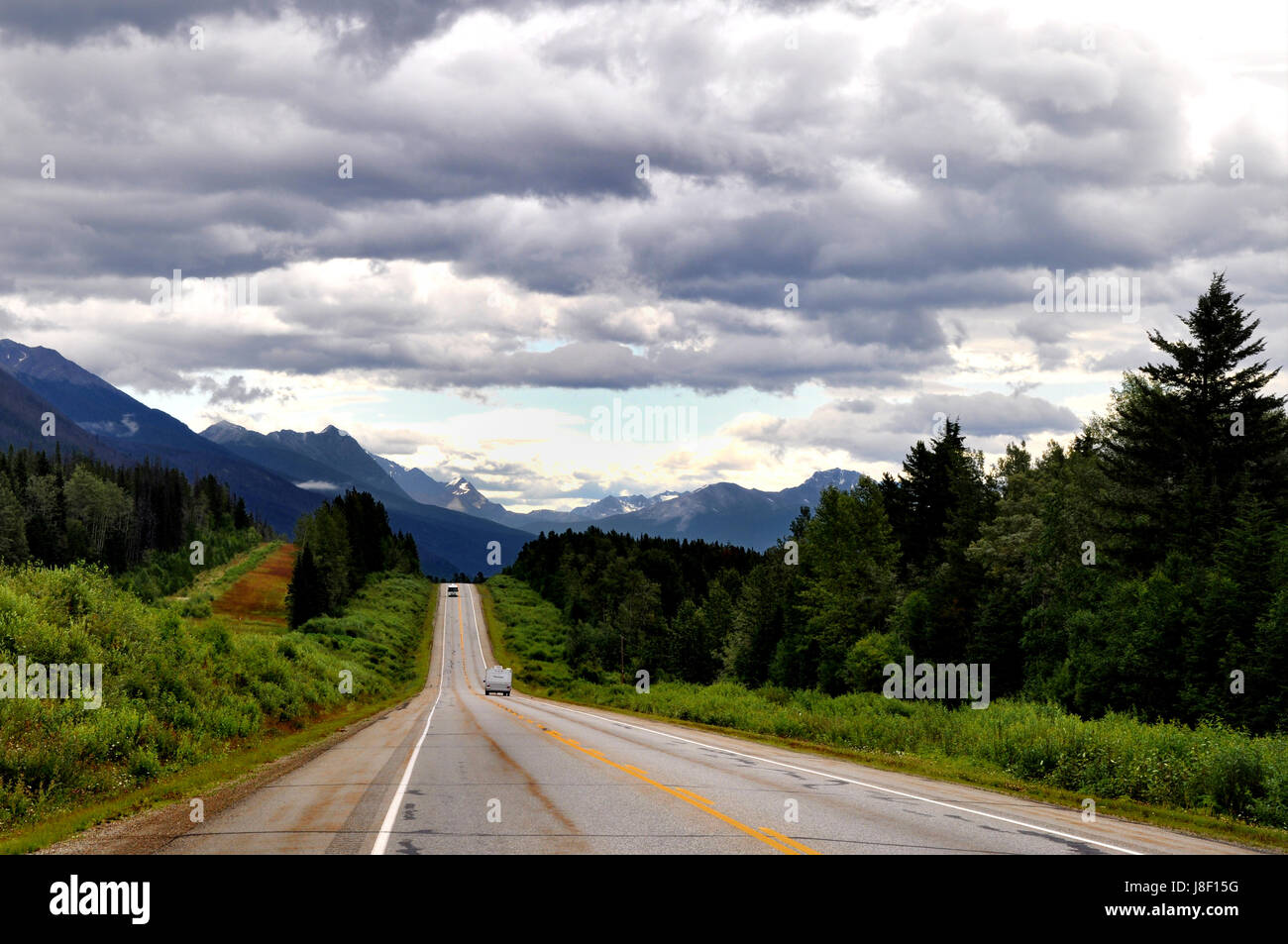 canada, woods, clouds, road, street, isolated, tree, trees, branches ...