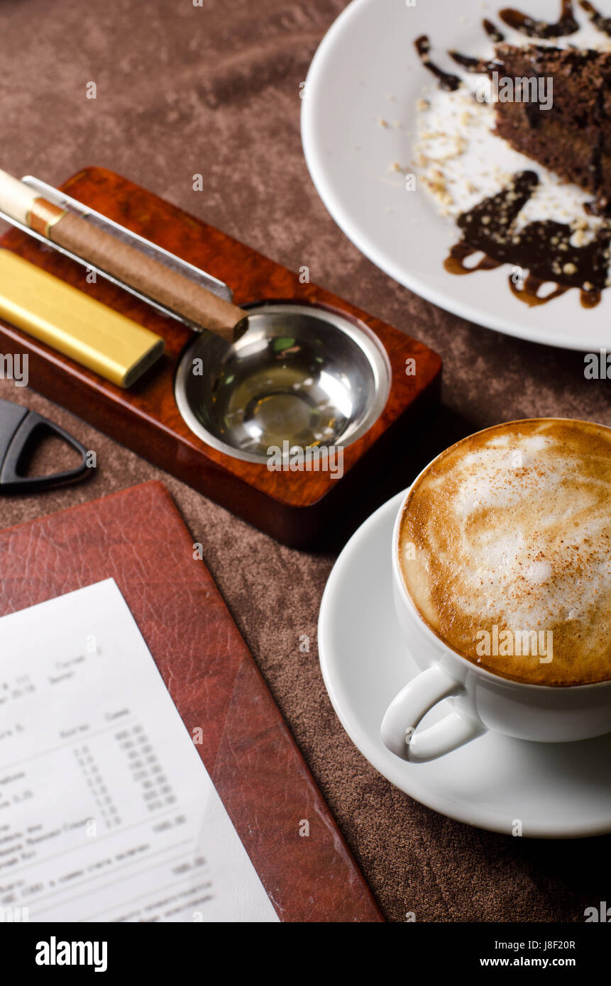 cigar, cafe, restaurant, cup, blue, note, memo, tea, drink, drinking ...