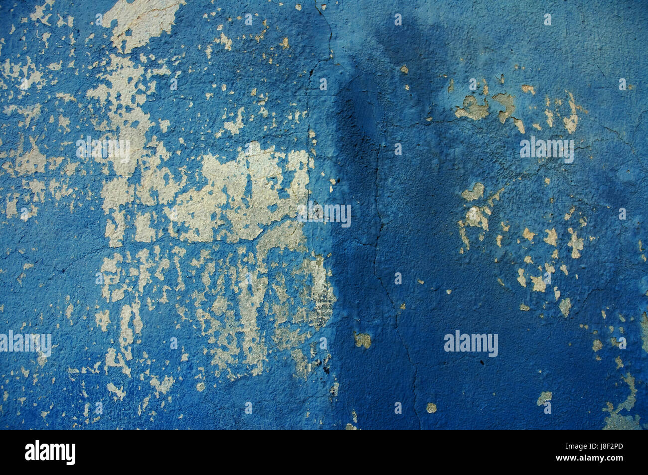 blue, colour, wall, paint, fissured, cracked, old, weather beaten ...