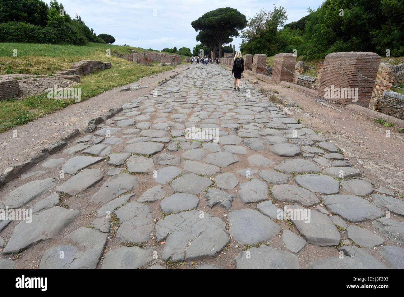 The ruins at Ostia Antica the archaeological site near Rome in Italy ...