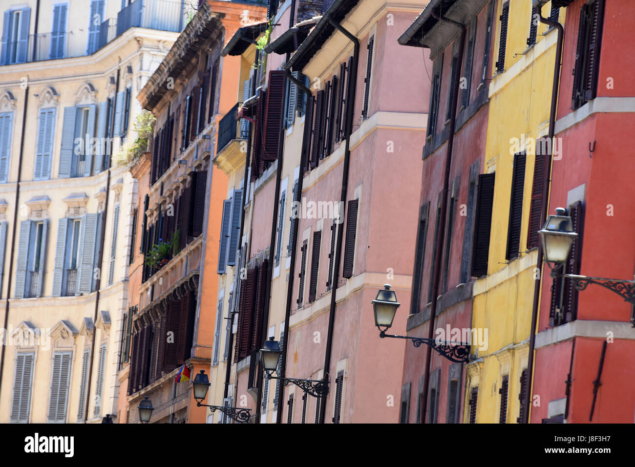 Beautiful colours of the buildings in Rome, Italy Stock Photo - Alamy