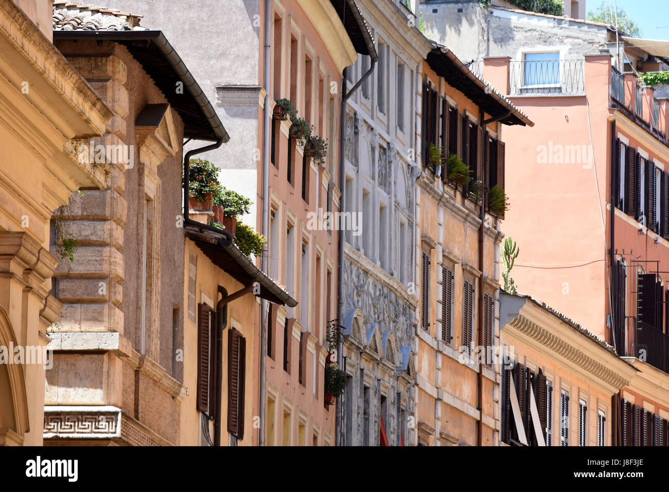 Beautiful colours of the buildings in Rome, Italy Stock Photo - Alamy