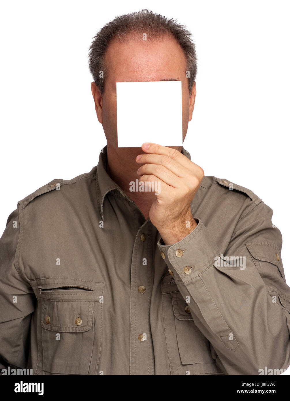 note, memo, present, hand, isolated, face, person, blank, european ...