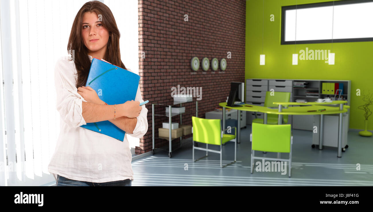 woman, office, desk, furniture, firm, firmly, female, modern, modernity ...