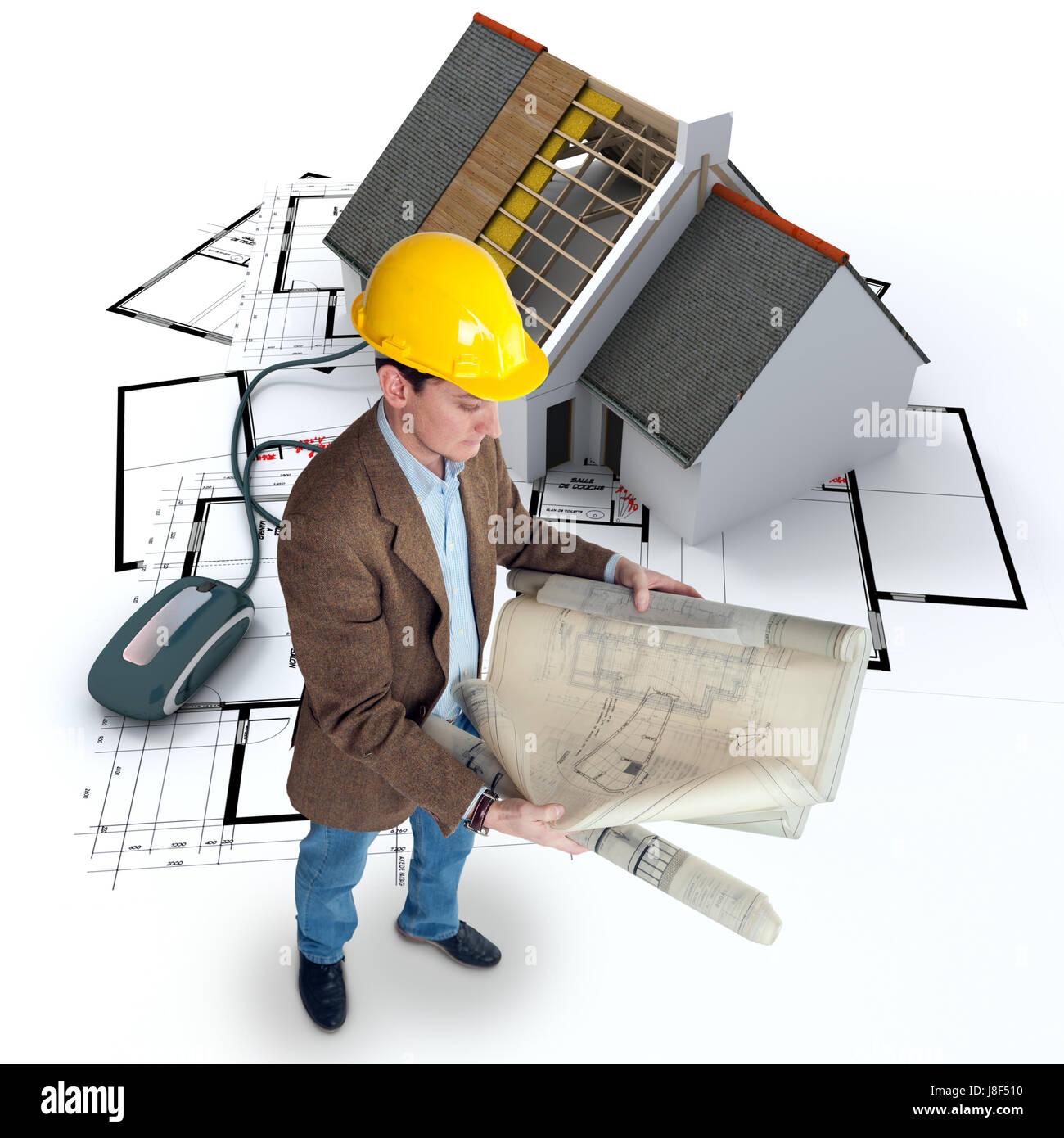 house, building, model, design, project, concept, plan, draft, male ...