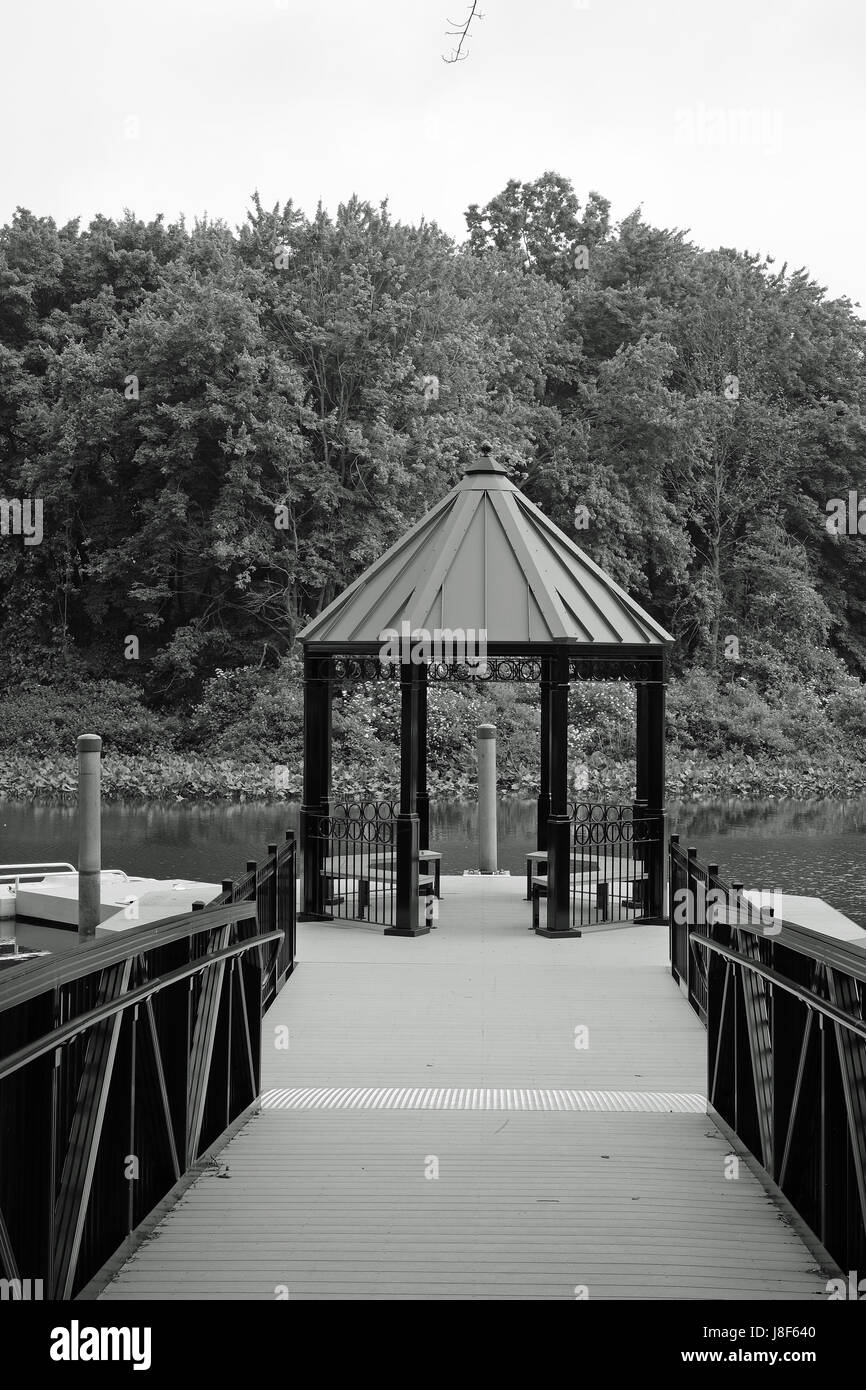 Gazebo in a lake Stock Photo - Alamy
