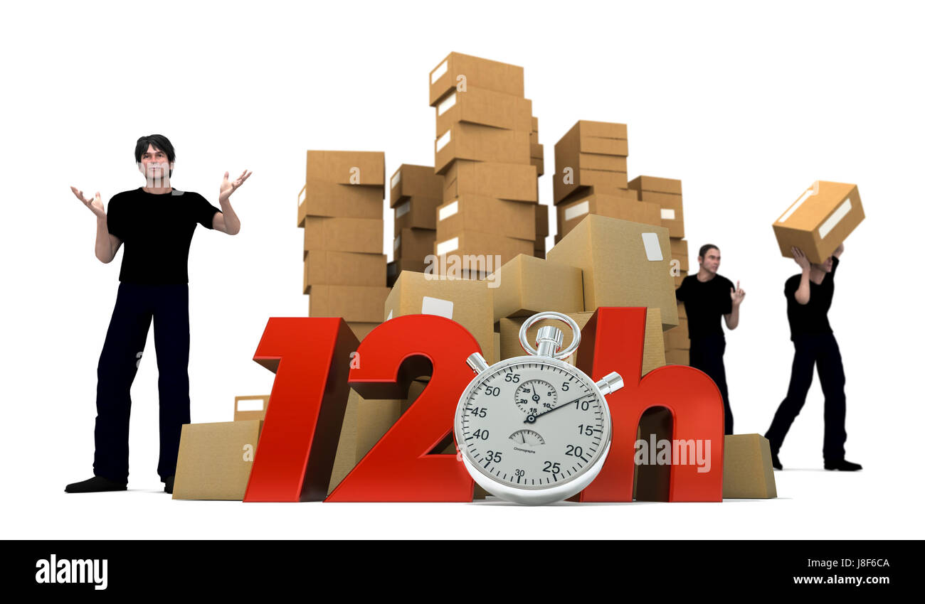 Warehouse workers moving boxes Cut Out Stock Images & Pictures - Alamy