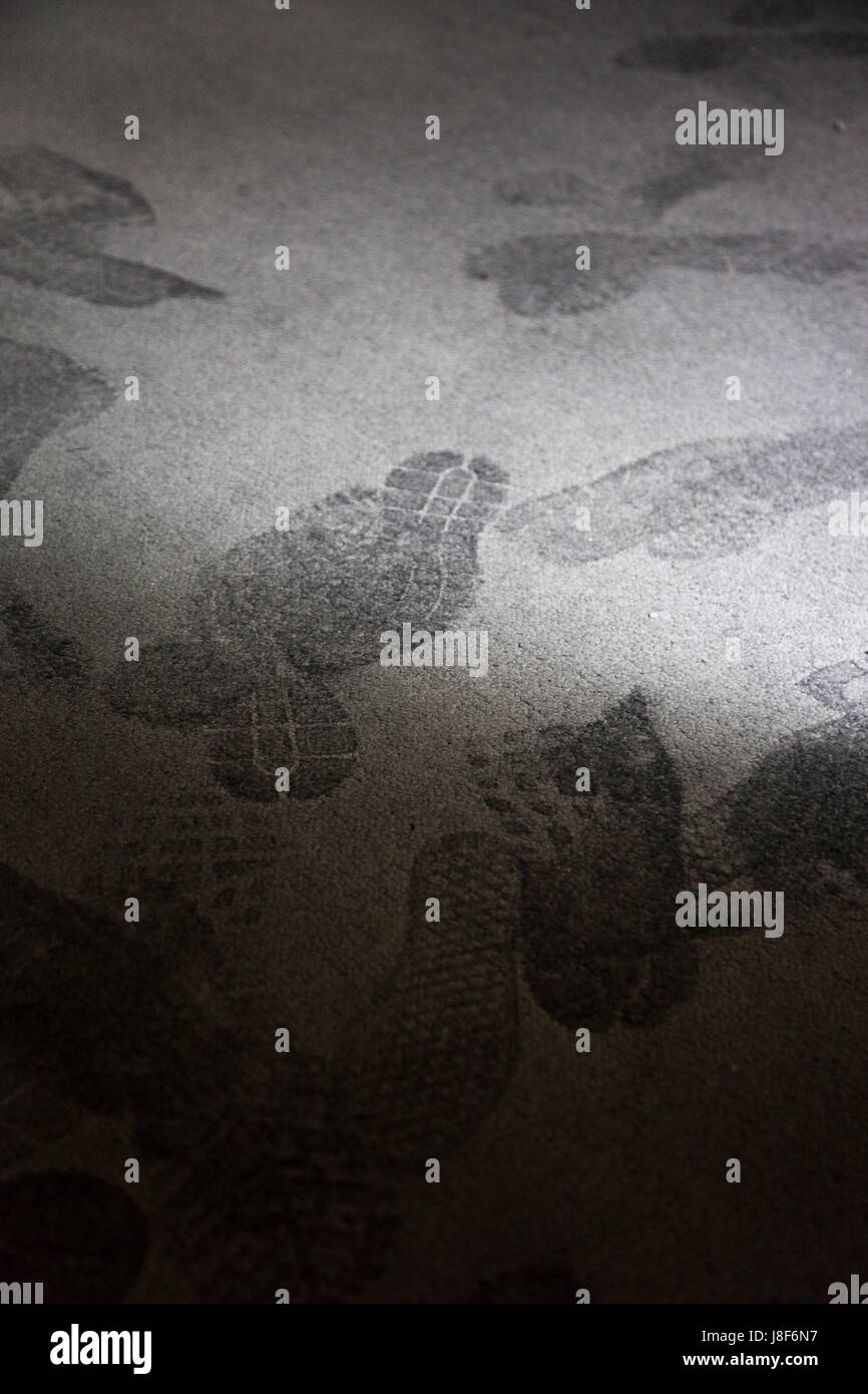 Dirty footprints carpet hi-res stock photography and images - Alamy