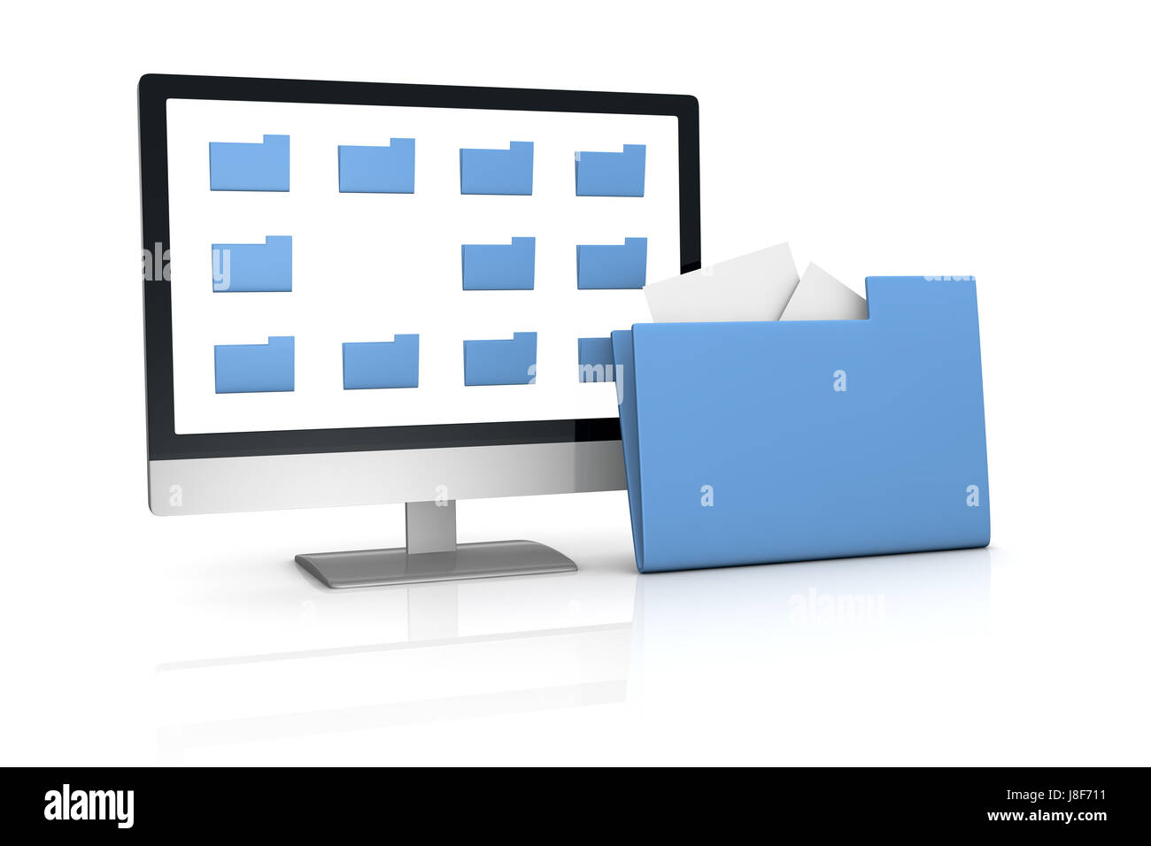 blue, office, PC, computers, computer, object, inside, model, design ...