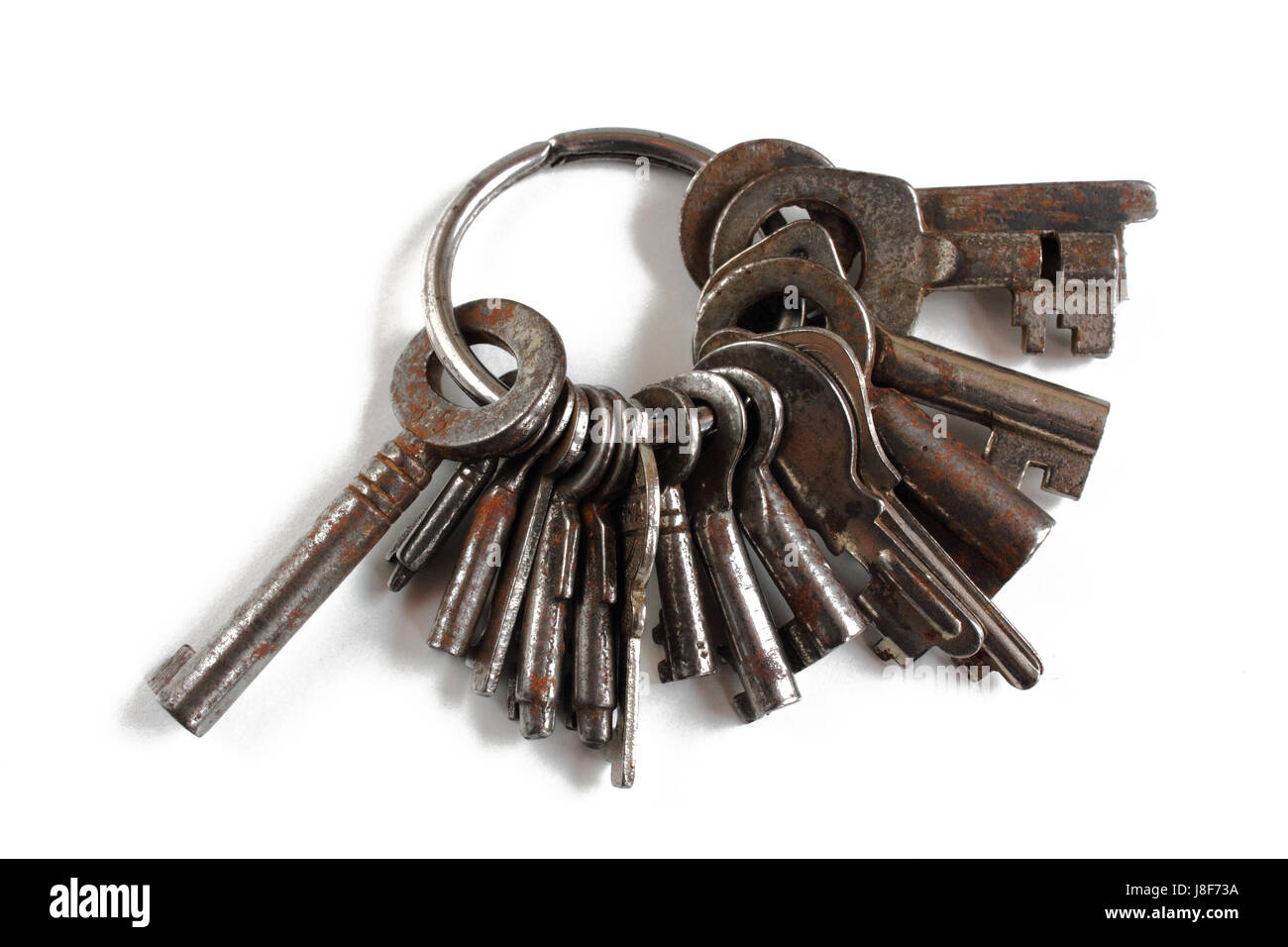 keychain with old keys Stock Photo - Alamy