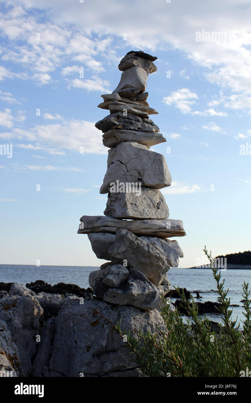 blue, stone, fresh water, lake, inland water, water, clouds, firmament ...
