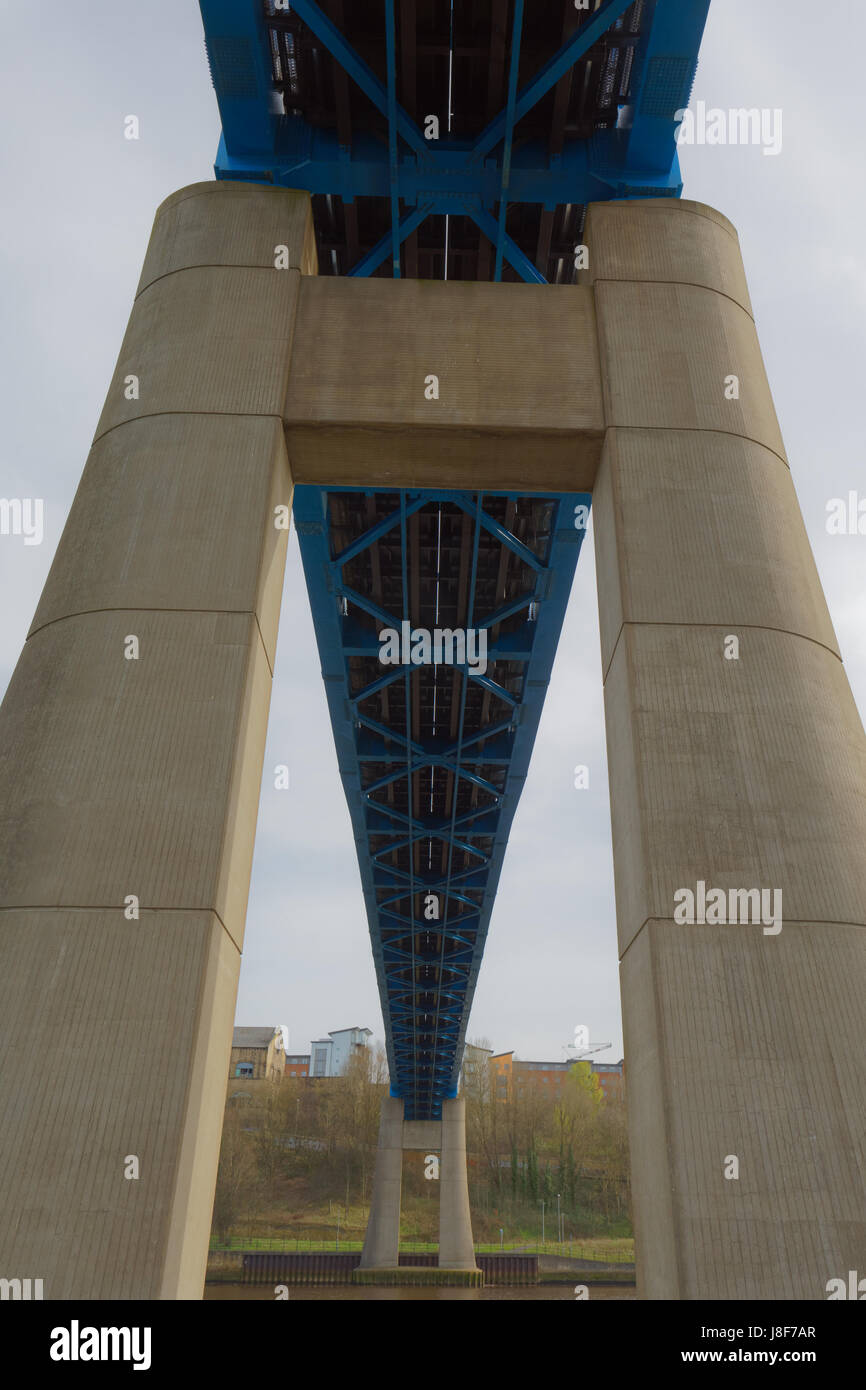 Views underneath the main railway bridge into Newcastle Stock Photo - Alamy