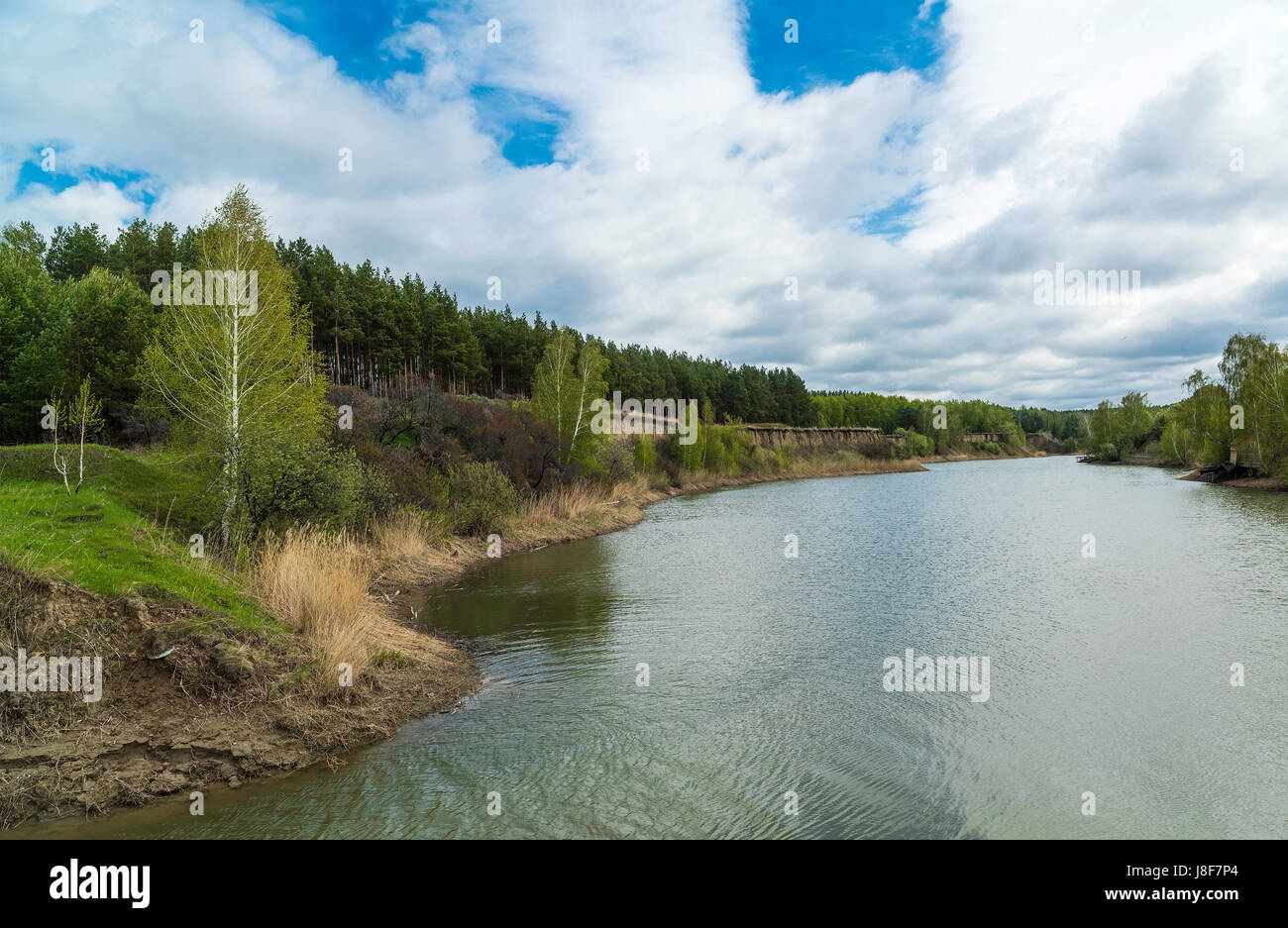 Spring landscape with a view of the lake. Russia, Siberia, the ...