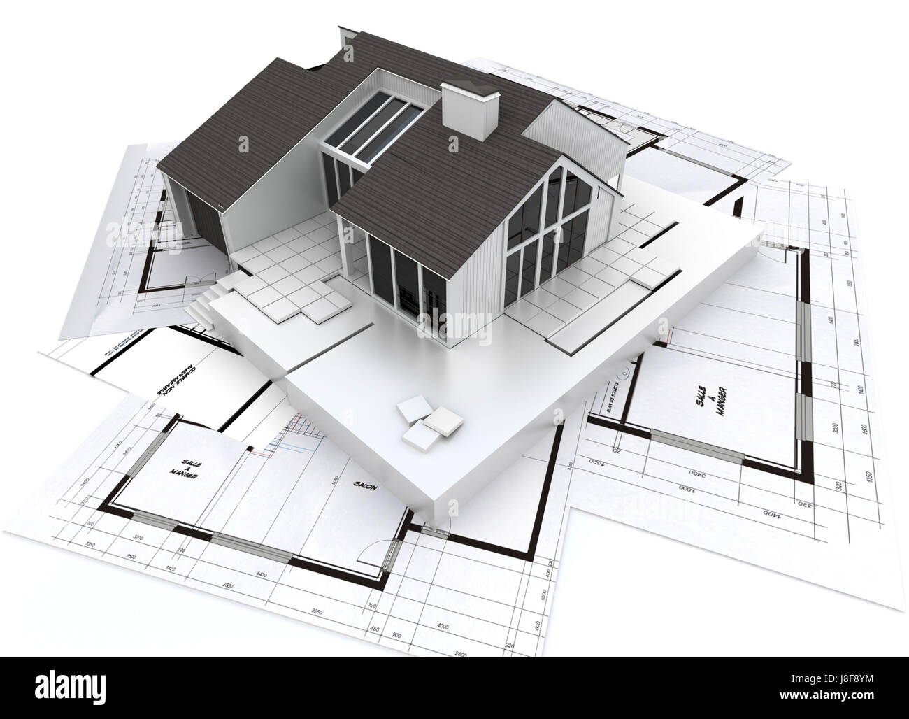 house, building, model, design, project, concept, plan, draft, black ...