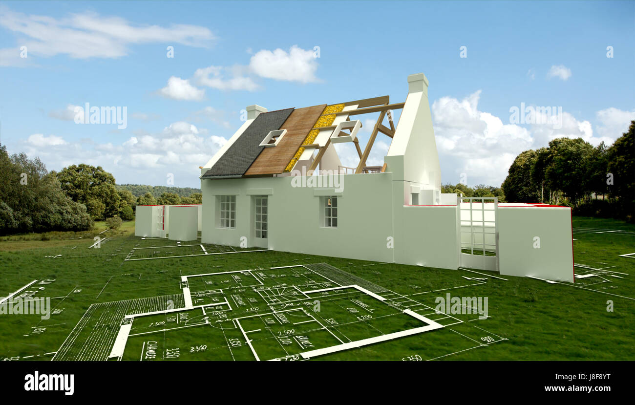 house, building, model, design, project, concept, plan, draft, tree ...