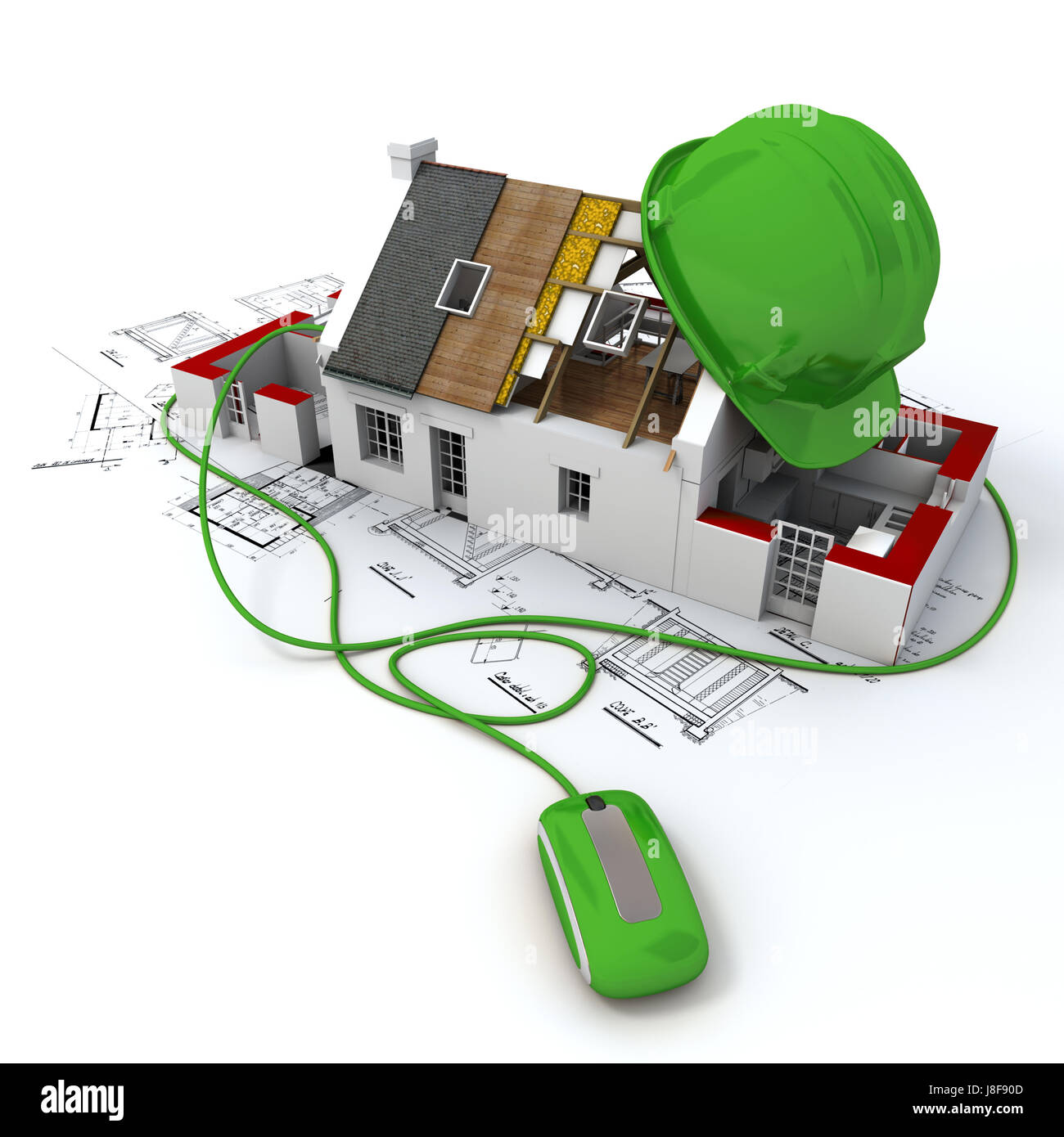 house, building, model, design, project, concept, plan, draft, green ...