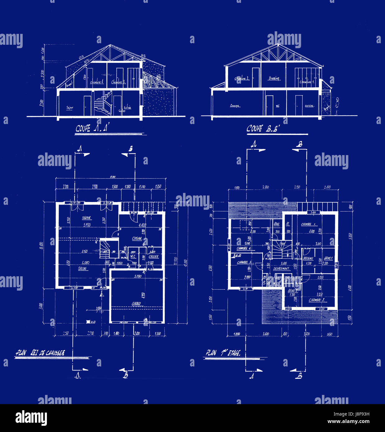 blue, house, building, model, design, project, concept, plan, draft ...