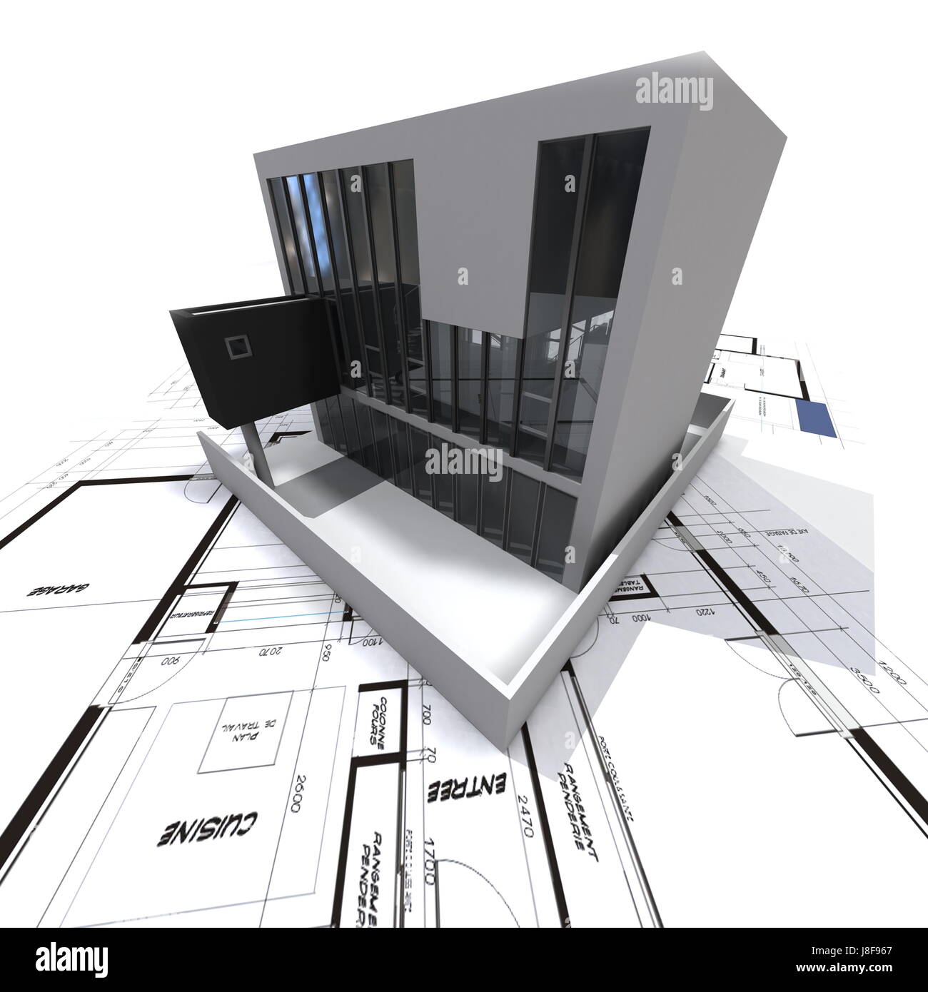 house, building, model, design, project, concept, plan, draft, modern ...