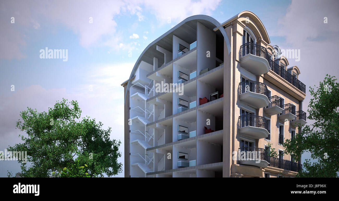 3d visualization road trees hi-res stock photography and images - Alamy