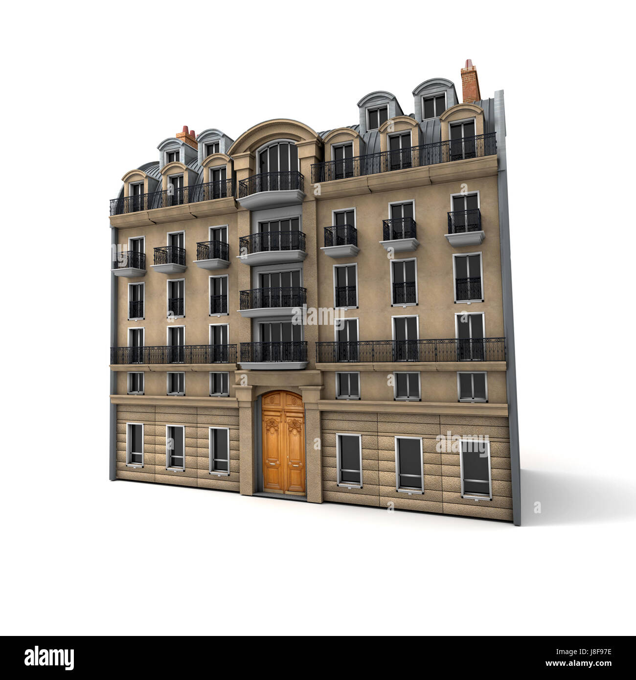 Building terrace architecture Cut Out Stock Images & Pictures - Alamy