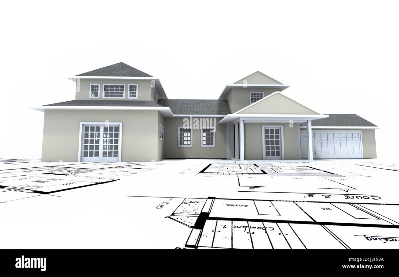 house, building, model, design, project, concept, plan, draft, black ...