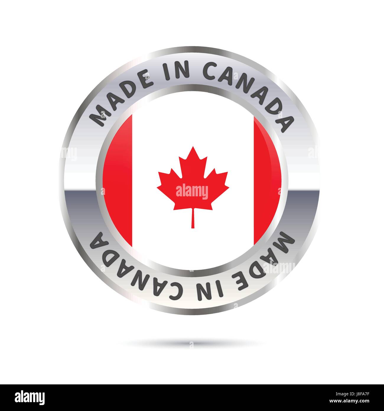 Glossy metal badge, made in Canada with flag Stock Vector Image & Art ...