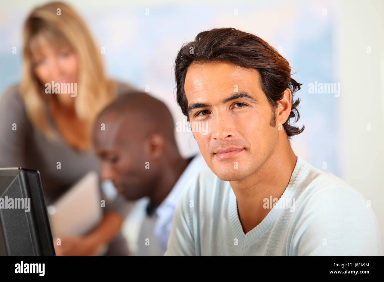 woman, office, laugh, laughs, laughing, twit, giggle, smile, smiling ...