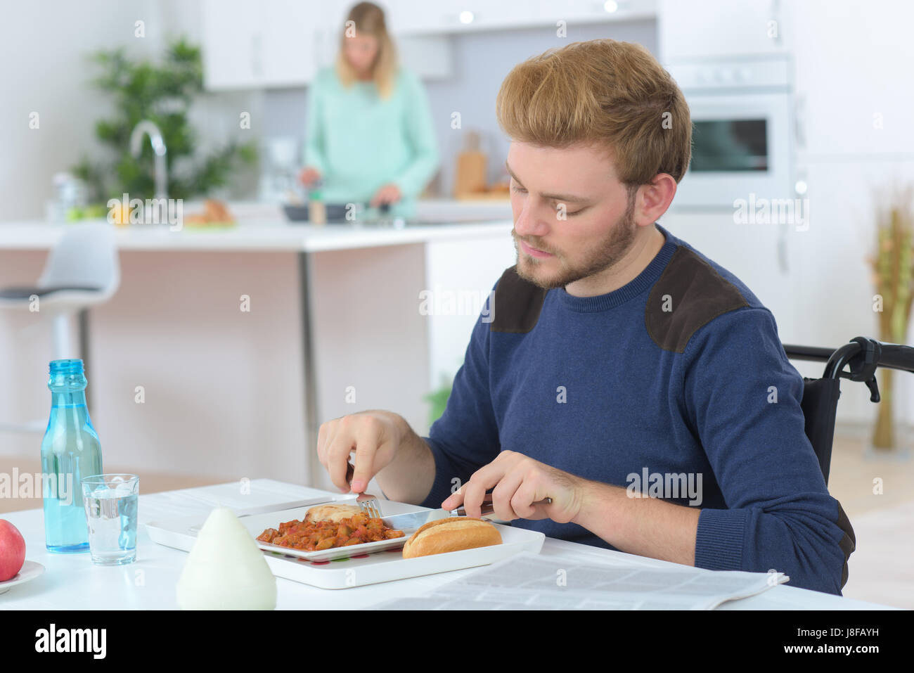 eating lunch at home Stock Photo - Alamy