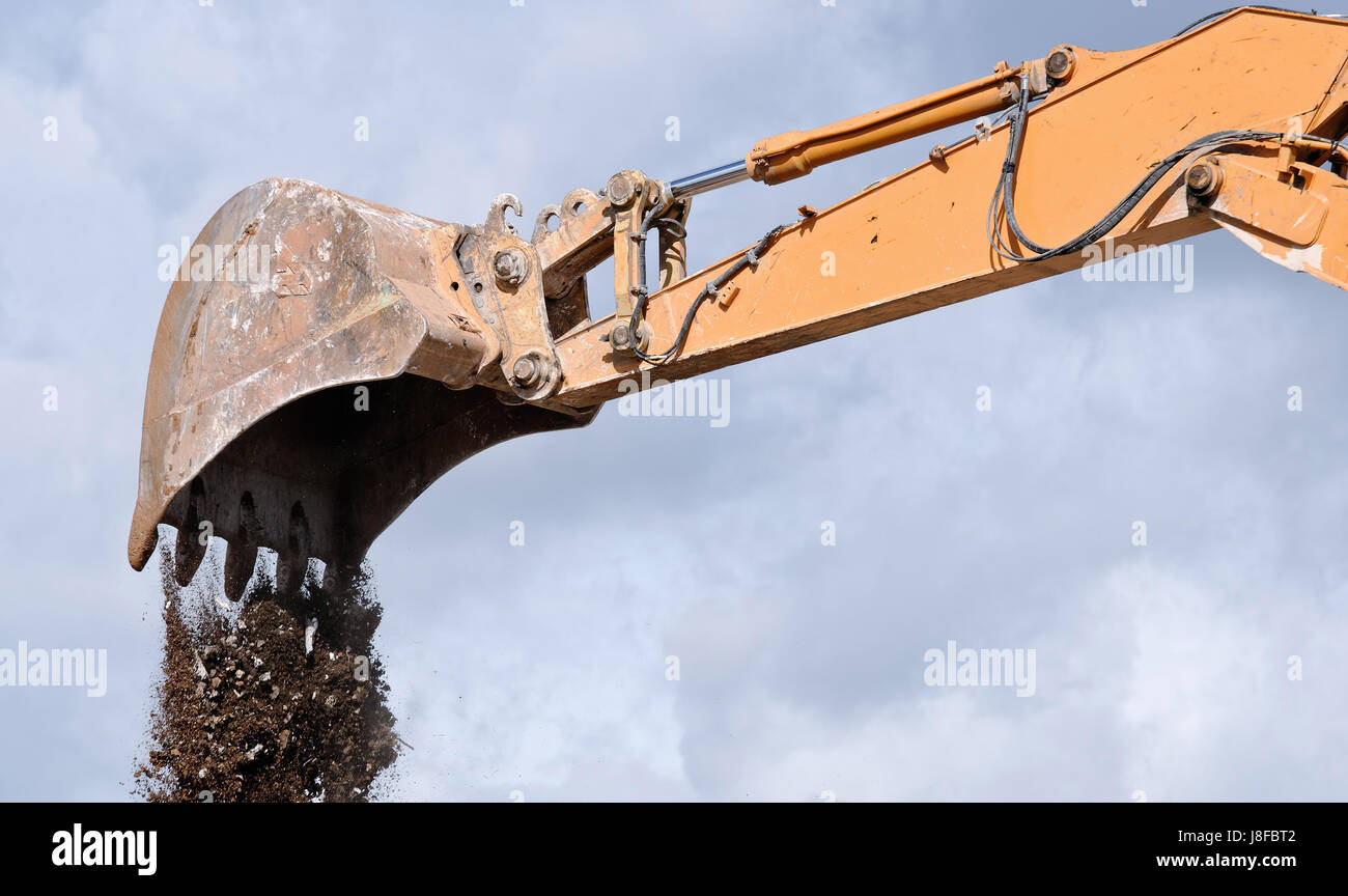 iron, outdoor, rubble, scene, location, site, excavator, construction ...
