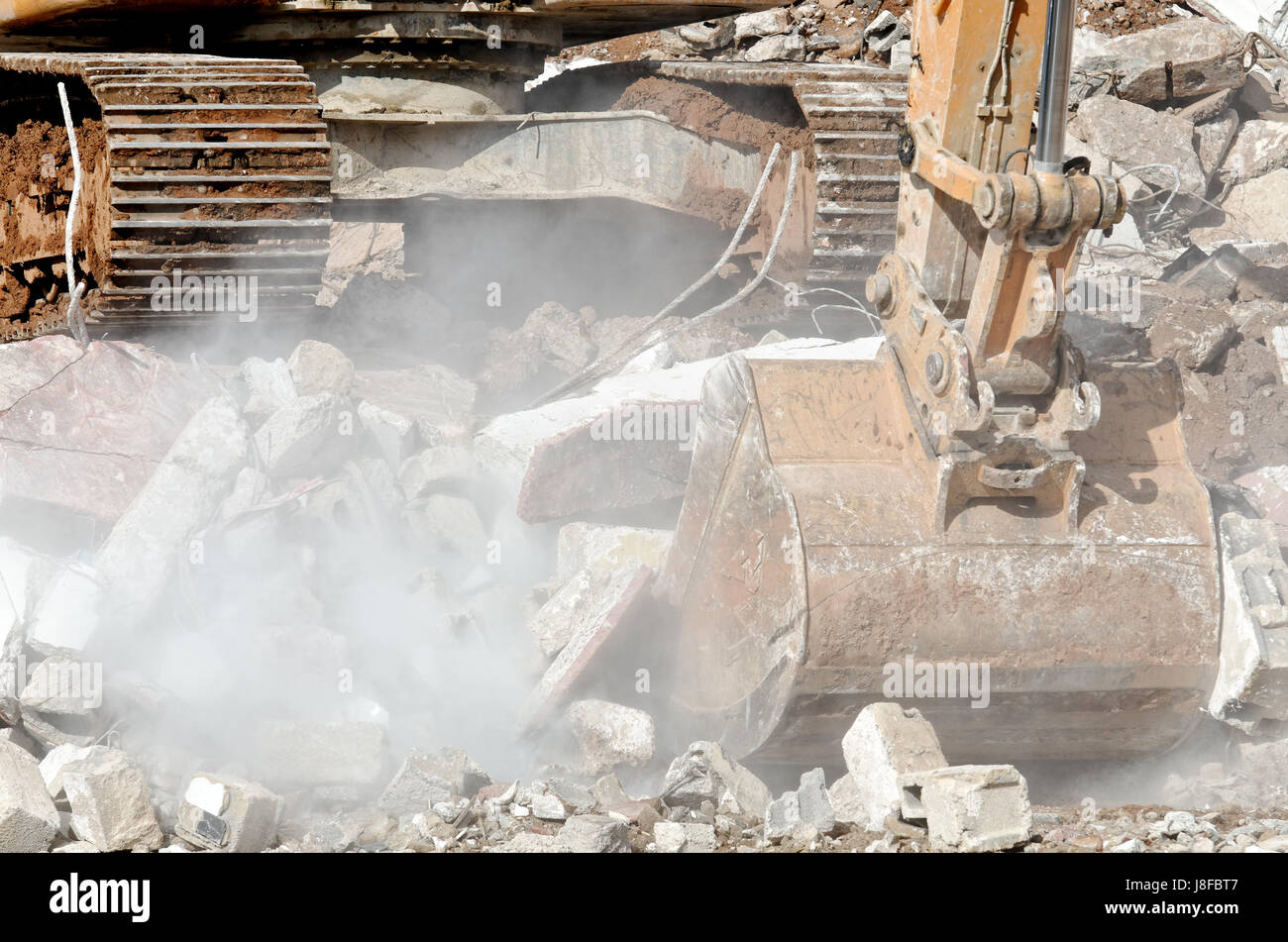 iron, outdoor, rubble, scene, location, site, excavator, construction ...