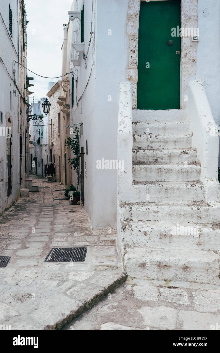 A typical street in Ostuni, Puglia, Italy Stock Photo - Alamy