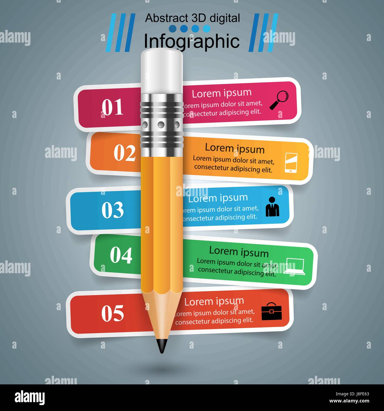 Business Infographics. Pencil icon Stock Vector Image & Art - Alamy