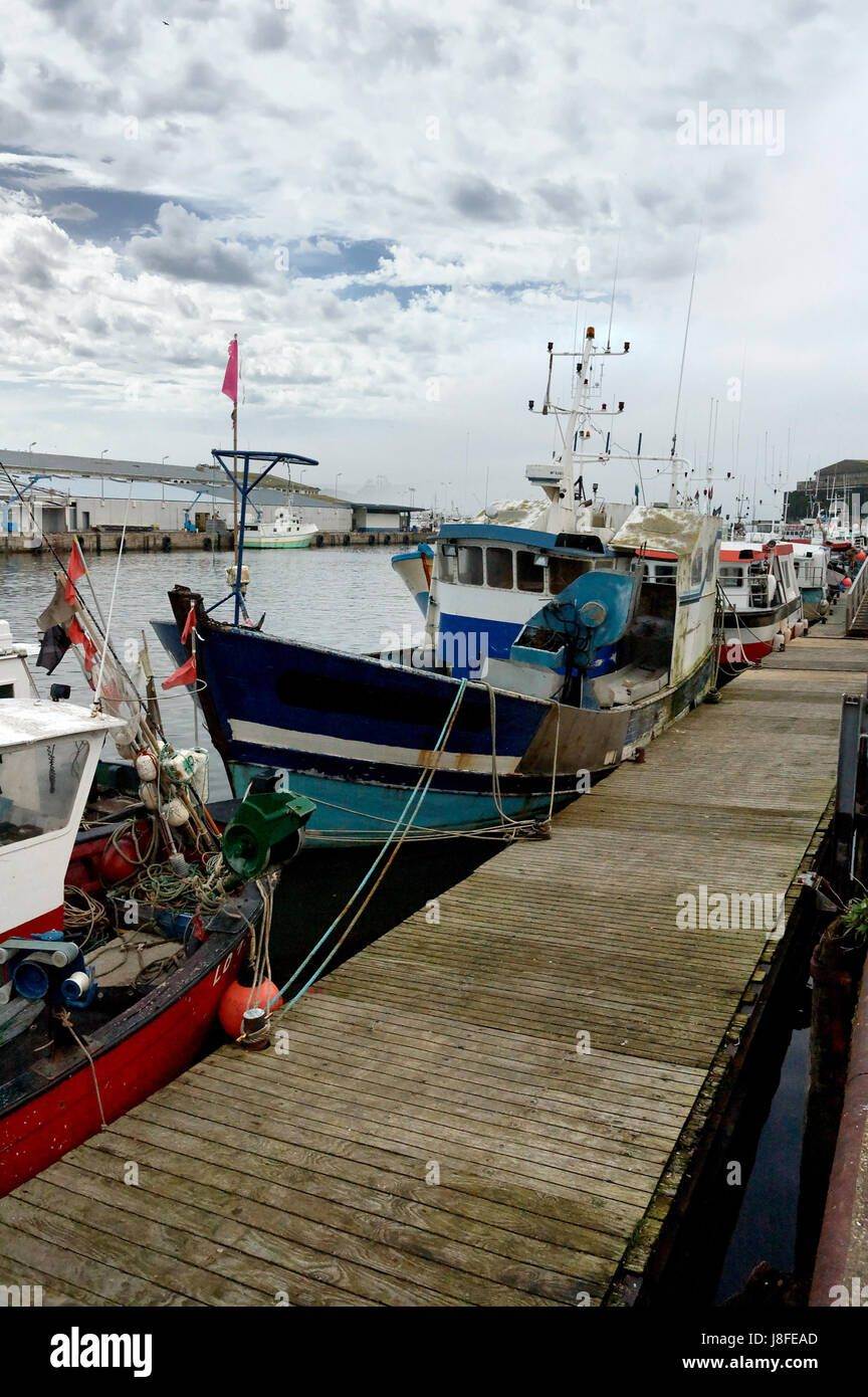 fishing, flags, boat, ropes, ship, docks, pontoon, old, salt water, sea ...