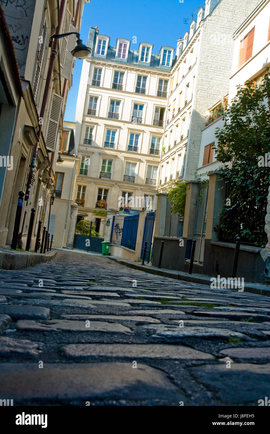 paris, france, quiet, shiner, light, lamp, luminary, calm, cobblestone ...
