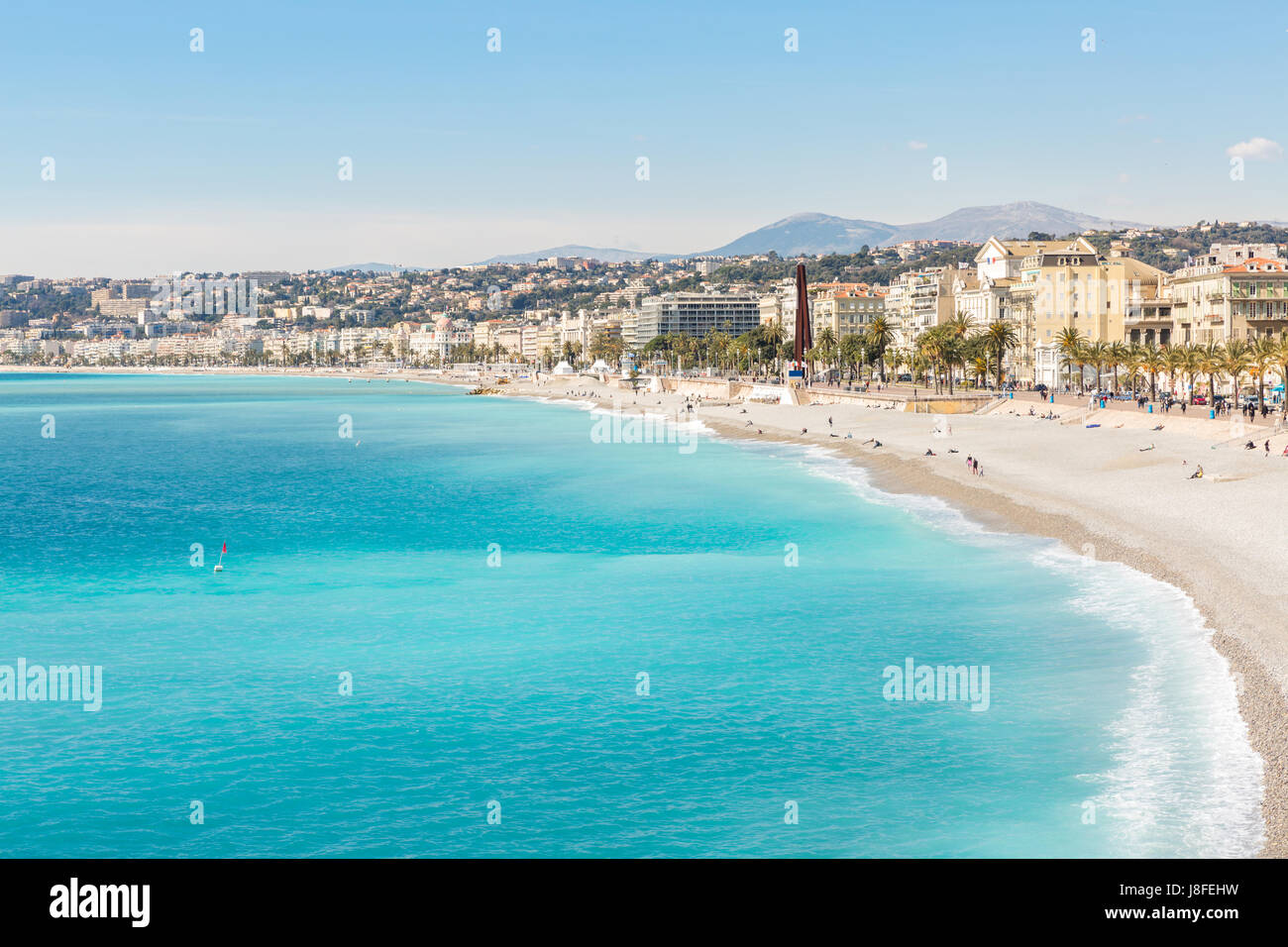 Nice Cote d'Azur Riviera France with mediterranean beach sea Stock ...
