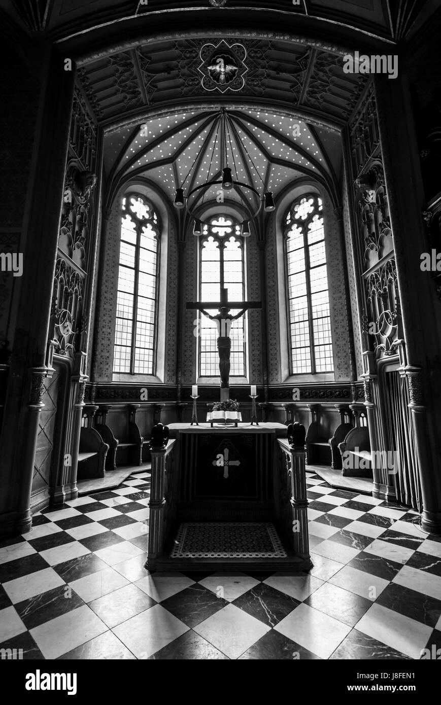 Interior of castle church of the Old Castle (10th century). Stuttgart ...