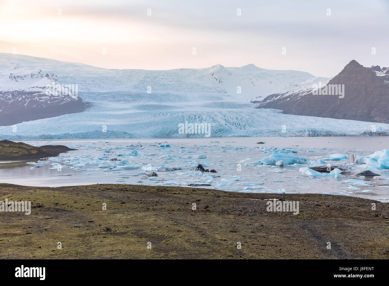 Fjallsarlon Glacial Lagoon of Vatnajokull Glacier Iceland Stock Photo ...