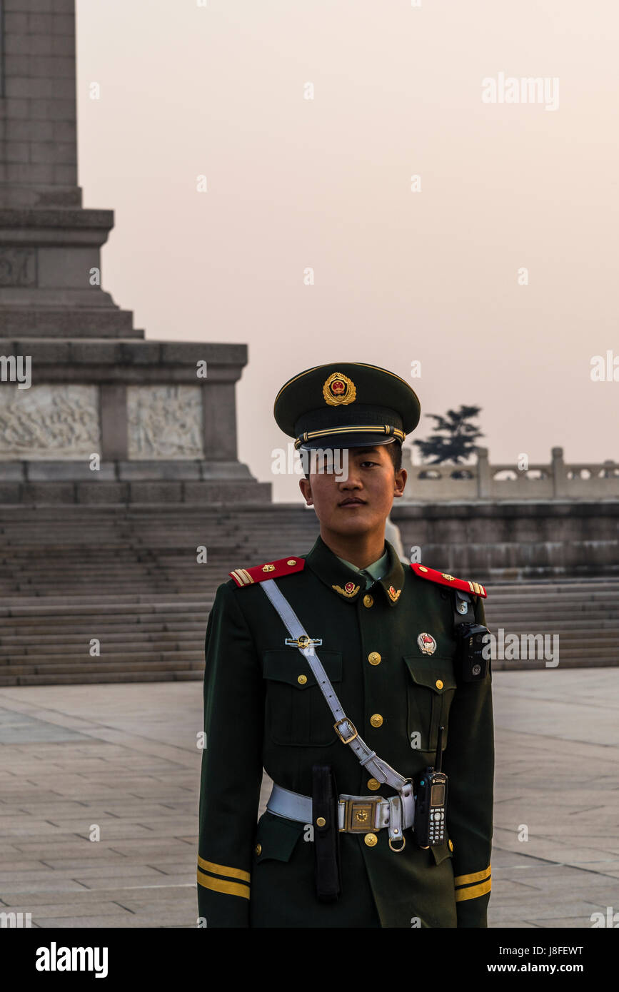 Guard soldier, Tiananmen Square, Beijing, China Stock Photo - Alamy