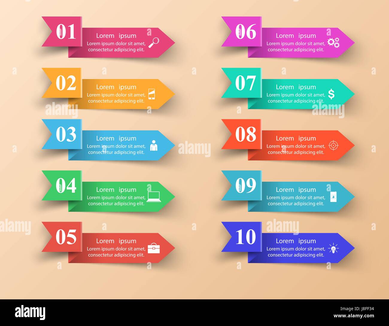Infographic design. List of 10 items Stock Vector Image & Art - Alamy
