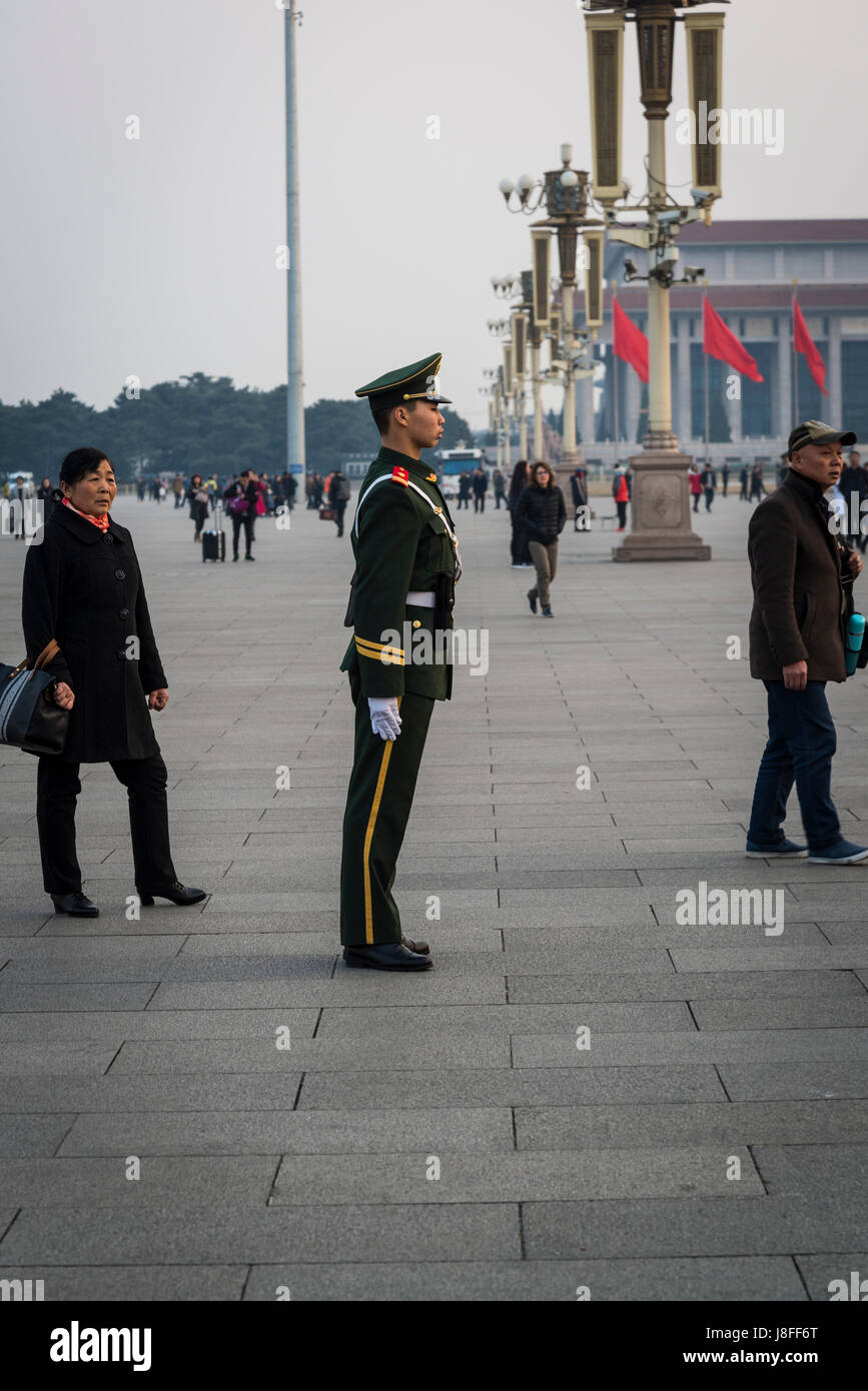 Guard soldier, Tiananmen Square, Beijing, China Stock Photo - Alamy