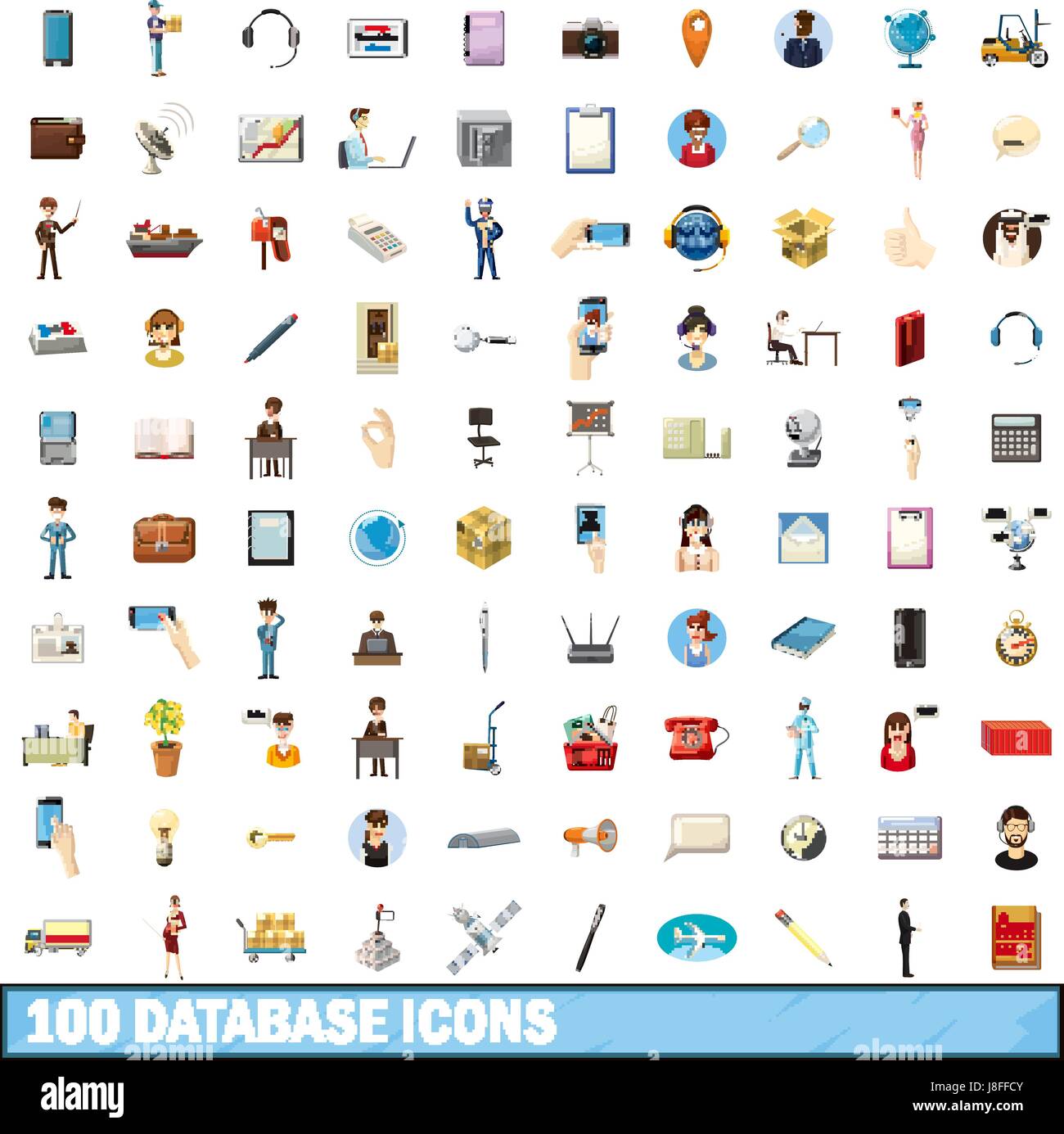 100 database icons set, cartoon style Stock Vector Image & Art - Alamy