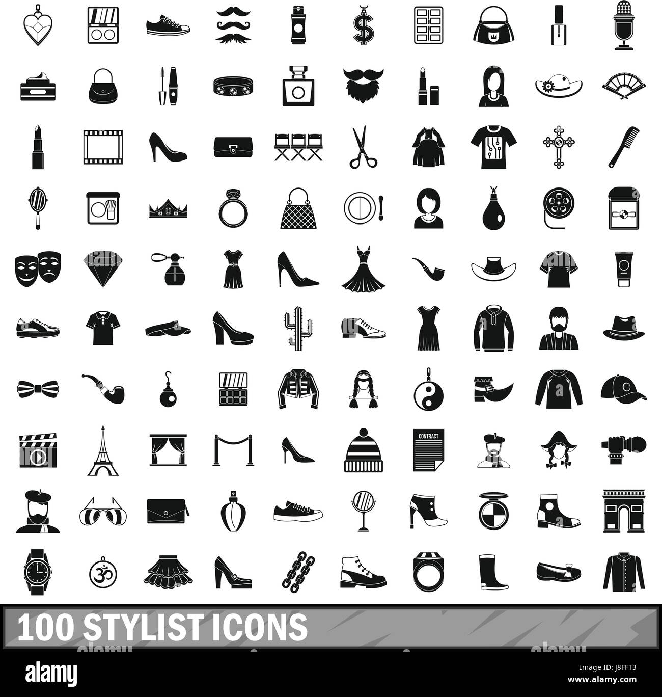 100 stylist icons set, simple style Stock Vector Image & Art - Alamy
