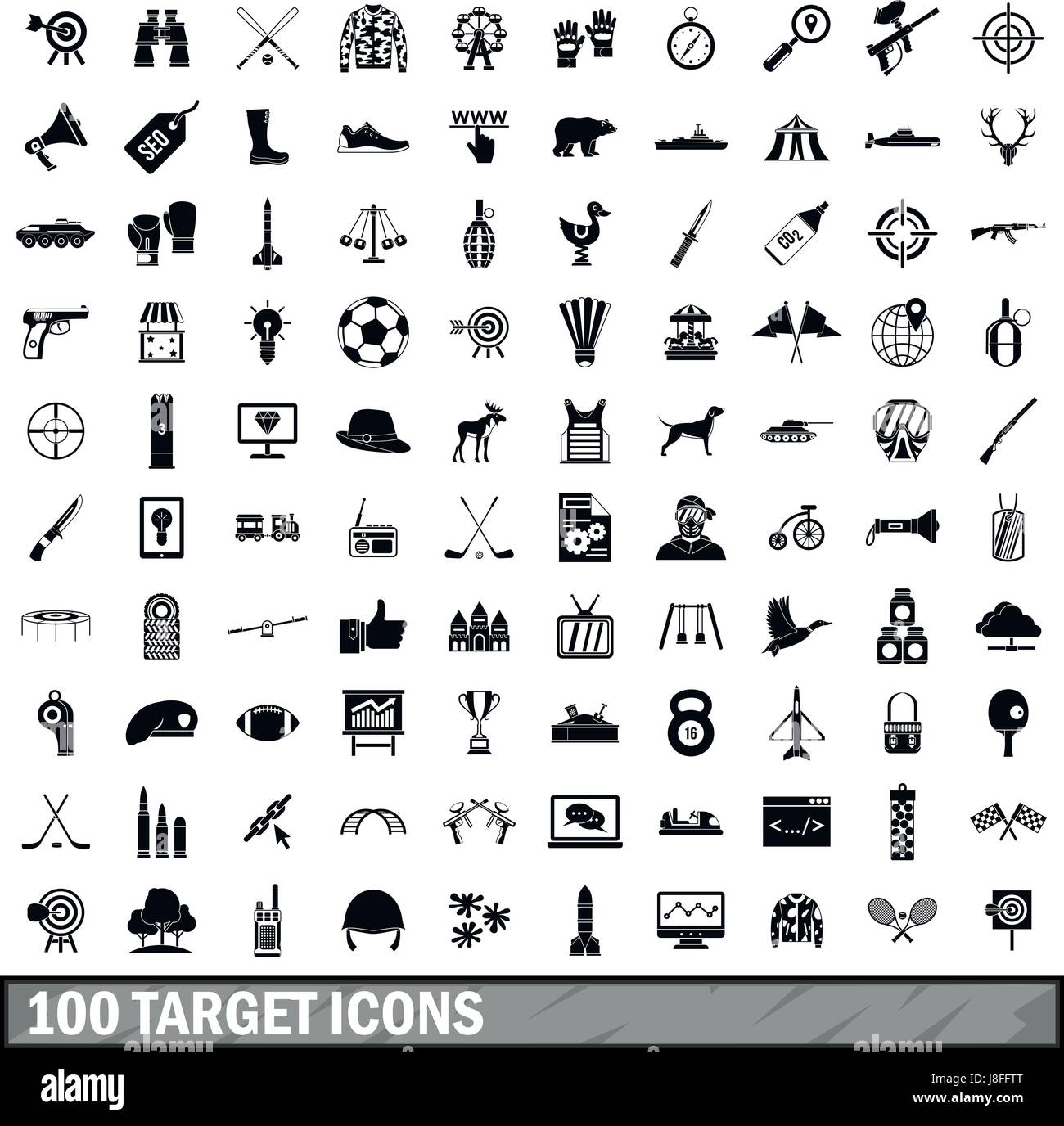 100 target icons set, simple style Stock Vector Image & Art - Alamy