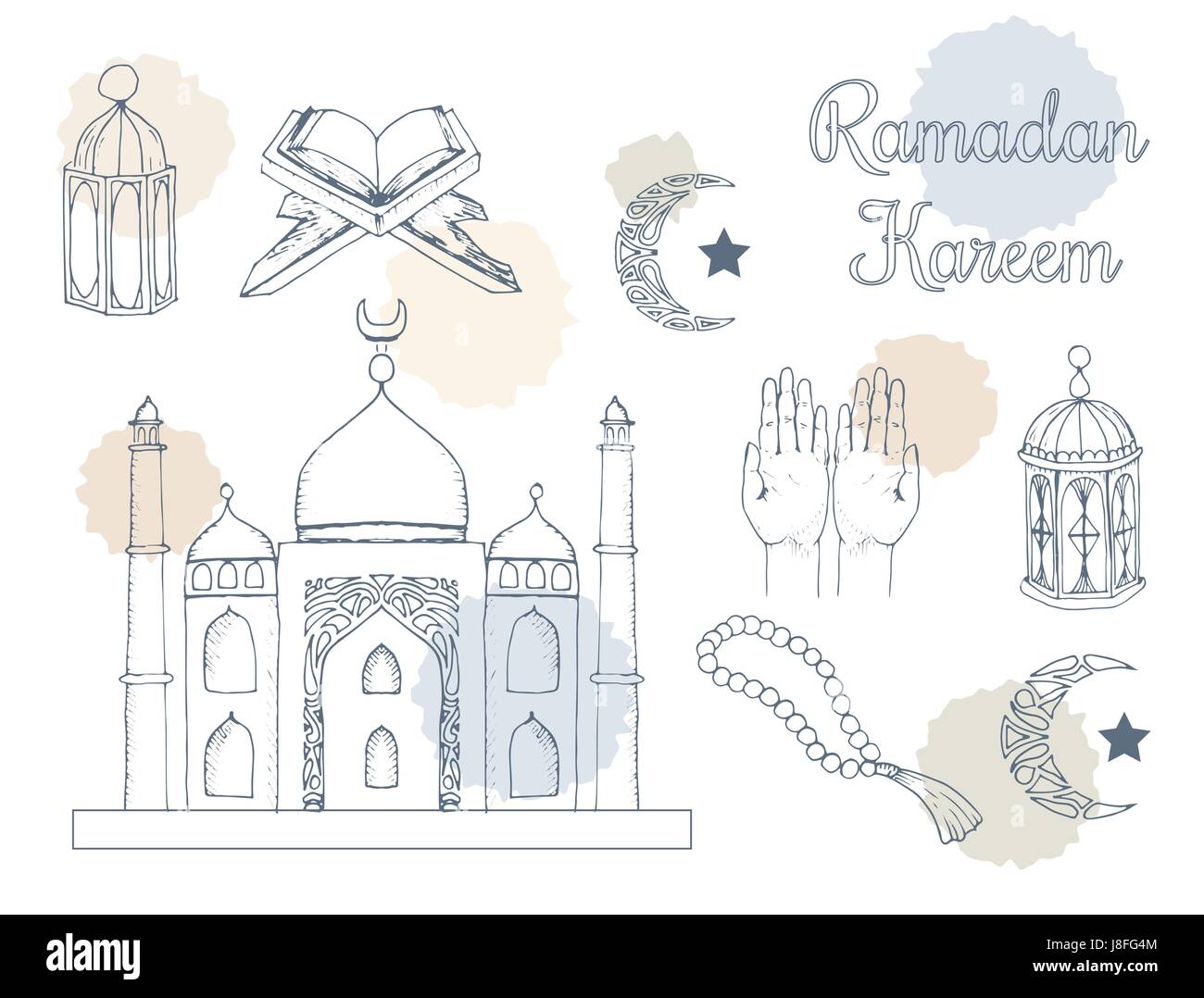 Ramadan kareem concept. Hand drawing image Stock Vector Image & Art - Alamy
